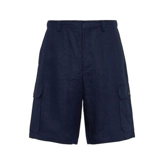 Prada Leinen-Bermudashorts - - Shorts - Herren - Blau - M