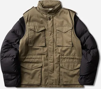 Undercover Men s Cotton Military Jacket Khaki