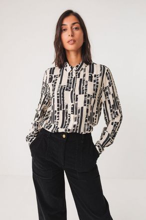 SKFK Damen vegan Shirt Asune Schwarz/Wei&Atilde;Y