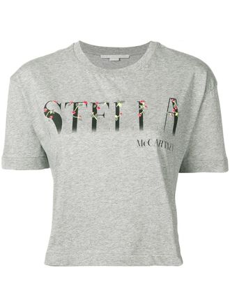 Stella McCartney logo patch T-shirt - Gris
