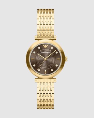 Emporio Armani Archelia Dreizeigeruhr aus goldfarbenem Edelstahl in Gold