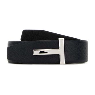 Tom Ford Soft Grain Leder Wendeg&uuml;rtel mit T-Schnalle 40 mm - - Accessories - Herren - Blau - 95 CM