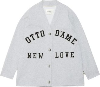 ottod'Ame Femme, Vestes, Gris, Taille: 38/40 FR Felpa Cardigan with Intarsia