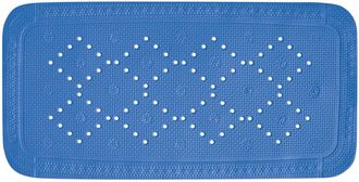 Spirella Badewannenteppich PVC Modell Alaska - Rutschfester Badeteppich mit Saugnäpfen + Abflusslöchern gegen Schimmel - Elektrisches Blau - 71 x 36 cm