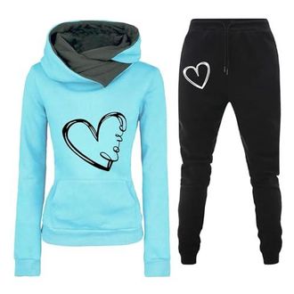 Generic Co Ord Ensembles pour femme Mode ample col haut &eacute;paules droites pantalon long ensemble sweat ensemble de v&ecirc;tements de d&eacute;tente pour femme Surv&ecirc;tement d