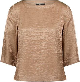 Zero Klassische Bluse Damen mit Knittereffekt