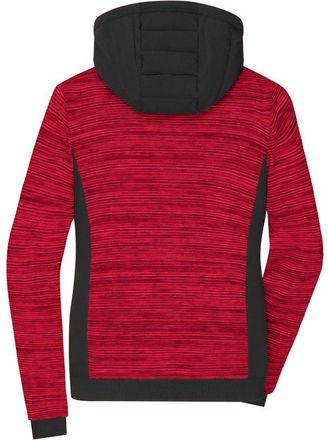 James & Nicholson Strickfleecejacke Wattierte Damen Strickfleece Jacke im attraktiven Materialmix JN1843 Hybridjacke mit w&auml;rmender Wattierung