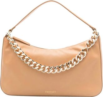 Twinset Femme, Sacs, Beige, Taille: ONE Size Sac bandouli&egrave;re en cuir de veau
