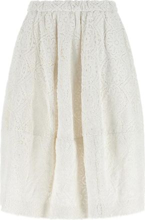 Comme Des Gar&ccedil;ons Femme, Jupes, Blanc, Taille: 38 FR Macram&eacute; Midi Skirt