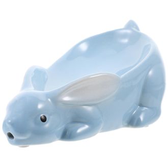 Soimiss Keramik Seifenschale Hasenform Wei&szlig;e Seifenablage mit Ablauf Dekorativer Seifenhalter f&uuml;r Bad K&uuml;che