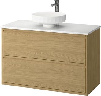 IKEA ÄNGSJÖN / LERSJÖN Waschbschr+Schubladen/Waschb/Mibatt