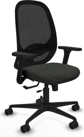 Piqueras y Crespo Stuhl aus Polycarbonat mit Armlehnen aus schwarzem Netzgewebe mit 3D-Armen, h&ouml;henverstellbare Lendenwirbelst&uuml;tze, ausgestattet mit Syncro/Traslack und