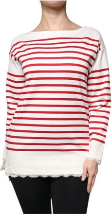 Dolce & Gabbana Femme, Pulls, Blanc, Taille: 32 FR Haut &agrave; Manches Longues