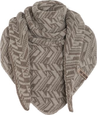 Knit Factory Dreiecksschal Josh - Damen Strickschal mit Wolle - Umschlagtuch f&uuml;r den Herbst und Winter - Winterschal - Dreieckstuch - XXL Schal - 200x70 cm - Marro