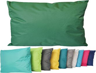 JACK Outdoor Lounge Kissen 30x50cm Dekokissen inkl. Füllung Wasserfest Sitzkissen Garten Stuhl Lotus Effekt, Farbe:Dunkelgrün