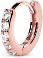 Singularu Boucle doreille seule Créole Cleo M. Argent 925 avec finition plaqué or rose 18 kt. Fermoir créole/click. Bijoux pour femme