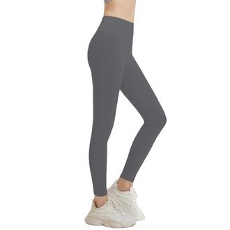 Generic Legging de sport pour femme - Noir - En polyester - Long - Opaque - Pantalon de yoga - Taille haute - Push Up - Pantalon de yoga - Pantalon de sport s