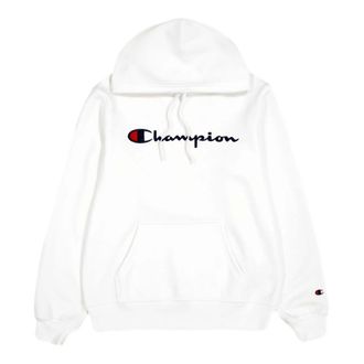 Champion Homme, Sweatshirts et sweats à capuche, Blanc, Taille: XL Sweat à capuche blanc avec logo brodé