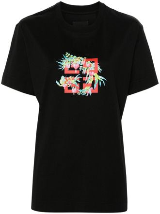Givenchy t-shirt en coton &agrave; imprim&eacute; 4G Flowers - Noir