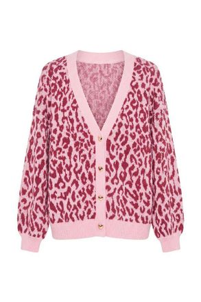 STUDIO UNTOLD Strickjacke Strickjacke oversized Color Leo Herz-Kn&ouml;pfe