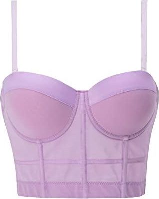 Generic Soutien-gorge sexy en maille ar&ecirc;te de poisson pour femme avec bas d&eacute;bardeur sous-couche mince 2026, violet, XL