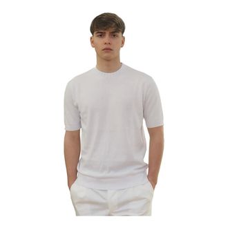 Barba Homme, Tops, Blanc, Taille: M T-Shirt &agrave; Col Rond