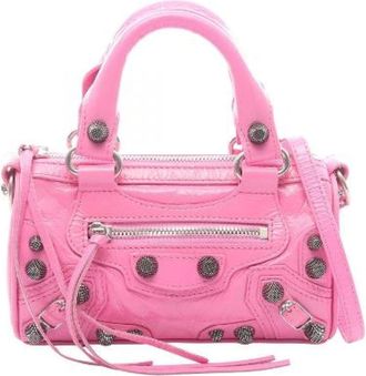 Balenciaga Pre-owned Le Cagole Nano Duffle sac &agrave; main en cuir - Femme - Pre-owned - Rose - Taille: ONE Size