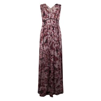 Alberta Ferretti Langes Blumenkleid mit V-Ausschnitt - - Dresses - Damen - Mehrfarbig - S