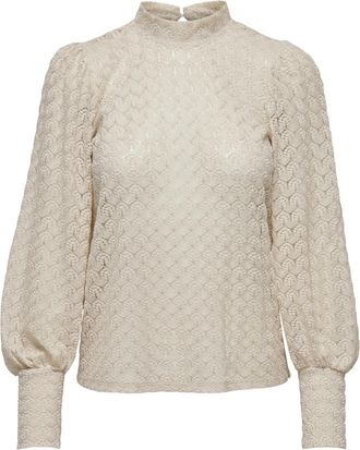Jacqueline de Yong JdY Damen Jdyavery L/S Lace Top Jrs Noos Langarmshirt, Sandshell, XL EU