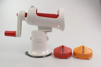 Tupperware Chef Profi-Chef Spiralwerk rot-weiß Spaghetti Spirale Gemüseschneider