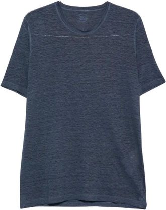 120% Lino Homme, Tops, Bleu, Taille: M T-shirt col rond
