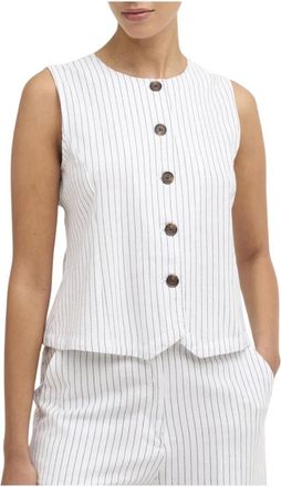 Barbour Femme, Tops, Blanc, Taille: 36 FR Hauts sans manches