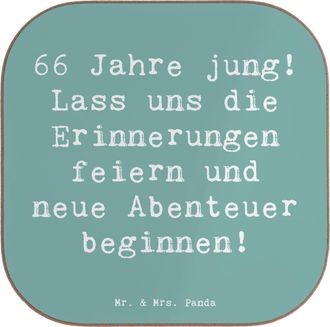 Mr. & Mrs. Panda gläseruntersetzer Spruch 66. Geburtstag Feiern - Geschenk, Tassenuntersetzer, liebevolle Karte, Untersetzer Gläser, Happy Birthday, Erinnerungen, Tisc