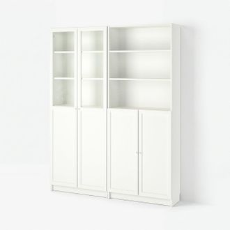 IKEA BILLY / OXBERG B&uuml;cherregal mit Paneel-/Vitrt&uuml;ren