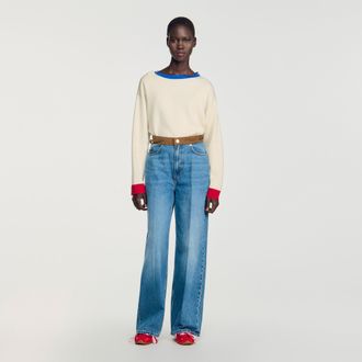 Sandro Jean droit ceinture en cuir