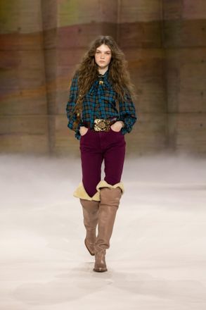 Chlo&eacute; Checkered Blue-Brown Shirt - Multicolor
