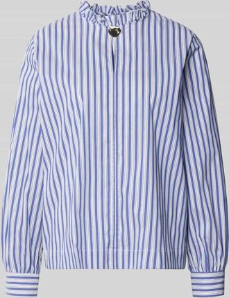 Rich & Royal Regular Fit Bluse mit Stehkragen und R&uuml;schen