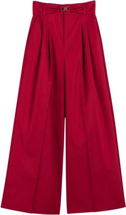 Twinset Femme, Pantalons, Rouge, Taille: 38 FR Pantalon Large Taille Haute