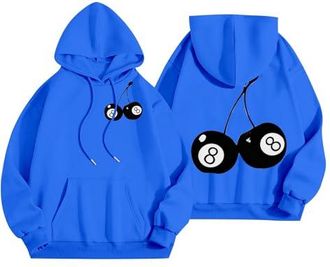 Generic Sweat &agrave; capuche pour femme avec poche - Surdimensionn&eacute; - Confortable - Manches longues - D&eacute;contract&eacute; - Tendance - Graphique - Pull de sport dext&eacute;rieur