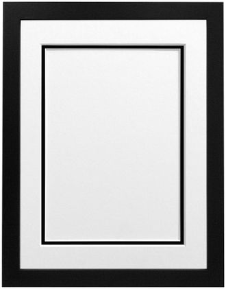 Frames by Post H7 Bilderrahmen mit wei&szlig;em und schwarzem Doppel-Passepartout, 30,5 x 25,4 cm, f&uuml;r Bildgr&ouml;&szlig;e 22,9 x 17,8 cm, Schwarz