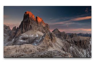 Paul Sinus Art Bilder XXL Sonnenstrahlen auf den Dolomiten 120x70cm Wandbild auf Leinwand