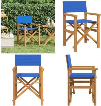 vidaXL Regiestuhl Klappbar Blau Massivholz Teak - Vidaxl