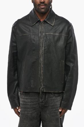 Diesel RED TAG Lederjacke BLIXIA im Vintage-Look mit Frontrei&szlig;verschluss Diesel