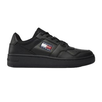 Tommy Hilfiger Herren Basketball Schuhe Retro, Leder (Schwarz)