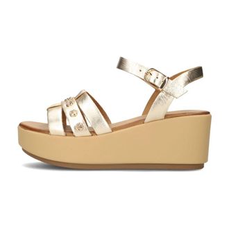 Inuovo Goldene Keilsandalen f&uuml;r Frauen - - Shoes - Damen - Beige - 40 EU