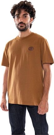 Timberland Leather Badge HW SS Tee - - Tops - Herren - Braun - S