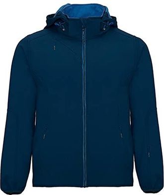 Roly Roly R6428 Sibérie Veste Homme Softshell Coupe-Vent Imperméable à Capuche Doublure Polaire, bleu marine, XL