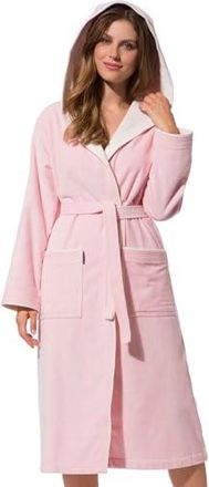 Morgenstern Peignoir de Bain Femme avec Capuche 100% Coton Éponge OEKO-TEX Robe de Chambre Leonie Rose XS