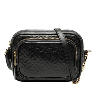Burberry Sac bandouli&egrave;re en cuir gaufr&eacute; Pre-owned - Femme - Pre-owned - Noir - Taille: ONE Size