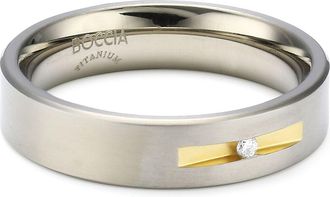 Boccia Damen-Ring Titan Bicolor 1 Brilliant 0,03 ct Gr.63 0101-0863